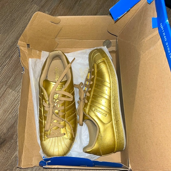 adidas | Shoes | Gold Shell Toe Adidas | Poshmark